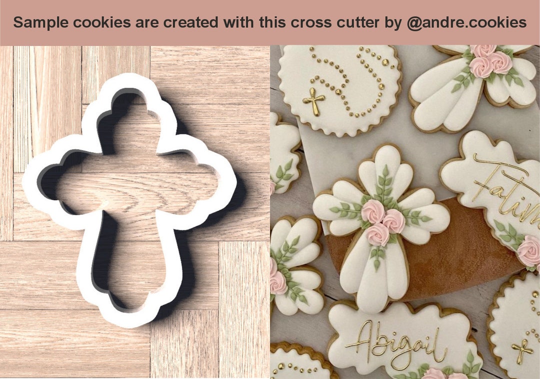 Cute Cross Cookie Cutter. Baby Shower Cookie Cutter. Baptism Cookie ...