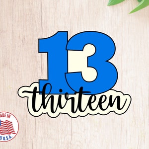 Fast Shipping! Lettered Number 13 Cookie Cutter - Etsy