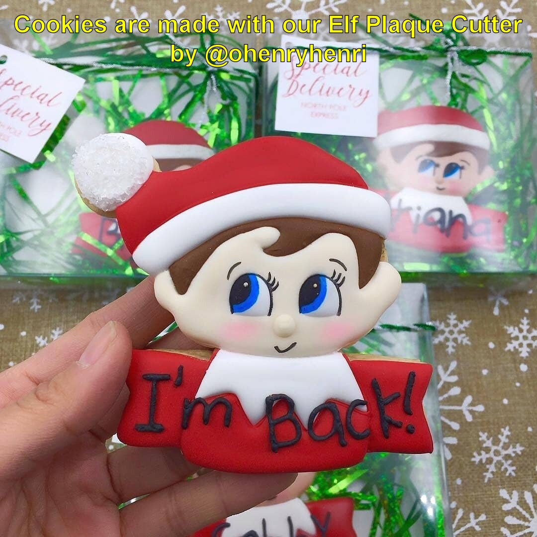 Fast Shipping! Christmas Elf Plaque Cookie Cutter - Winter Baking Gift ...