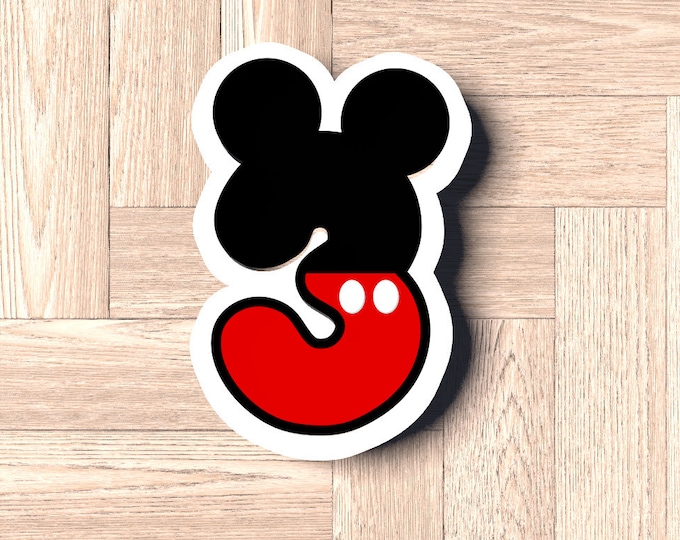 Number Six With Mickey Mouse Ears Cookie and Fondant Cutter - Etsy