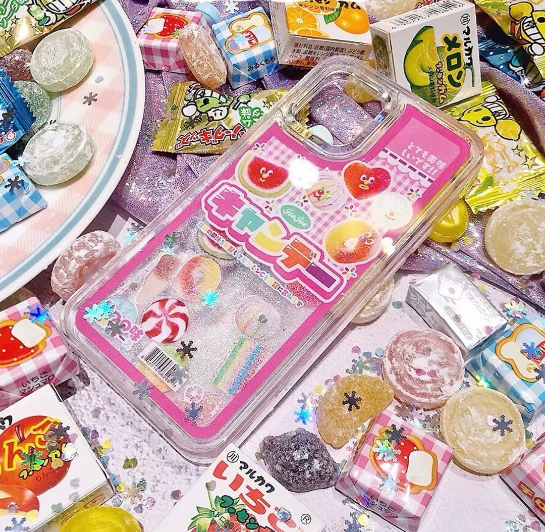 Juicy Candy Gummy Cute Pink Holographic Quicksand Flowing Liquid ...