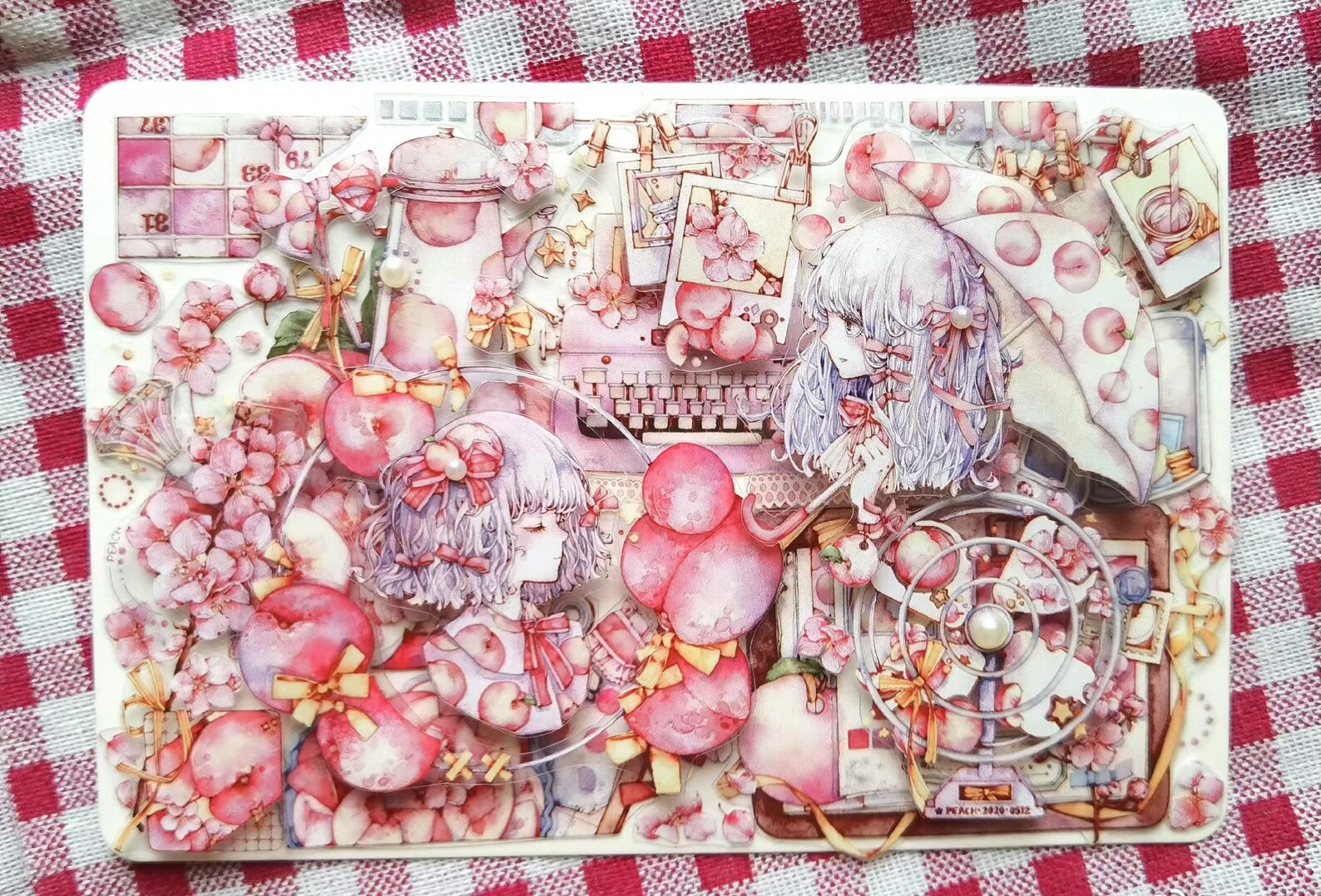 Peachy Peach Illustration Tape Split Out Fruit Girly Washi Tape Sticker ...