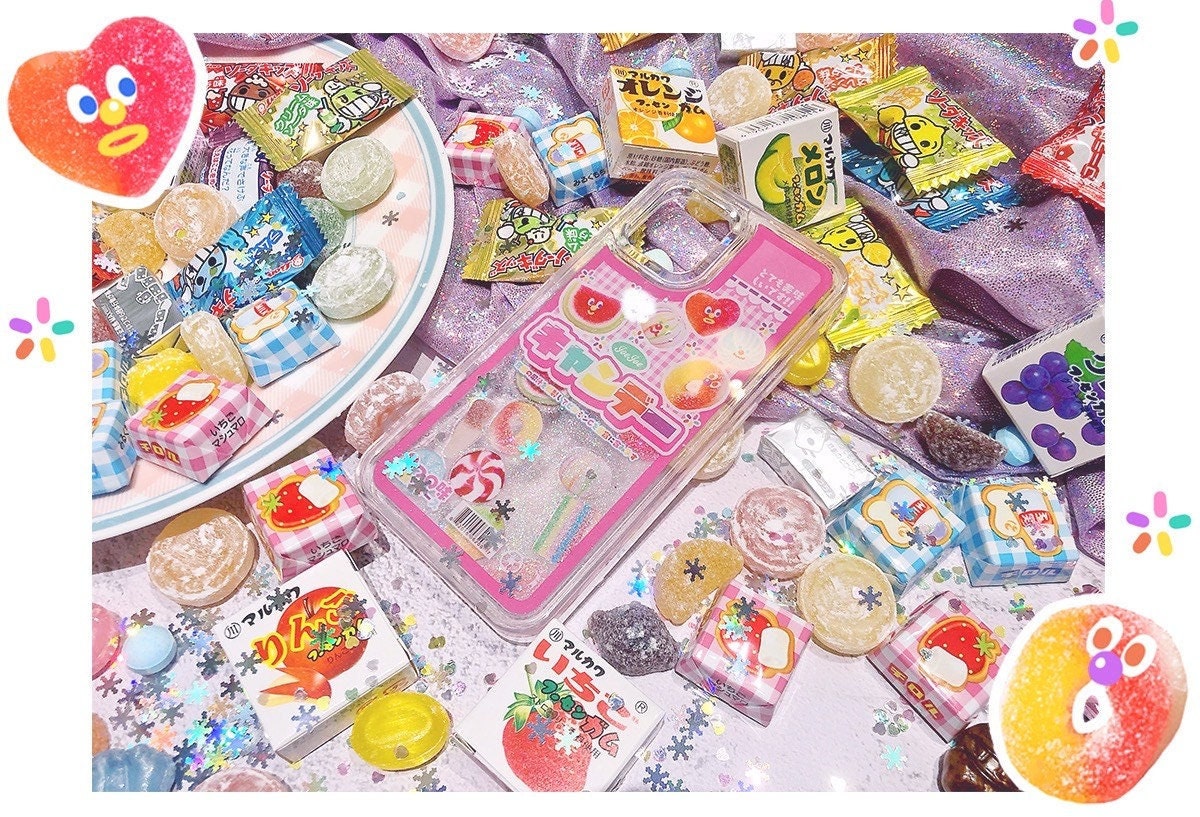 Juicy Candy Gummy Cute Pink Holographic Quicksand Flowing Liquid ...