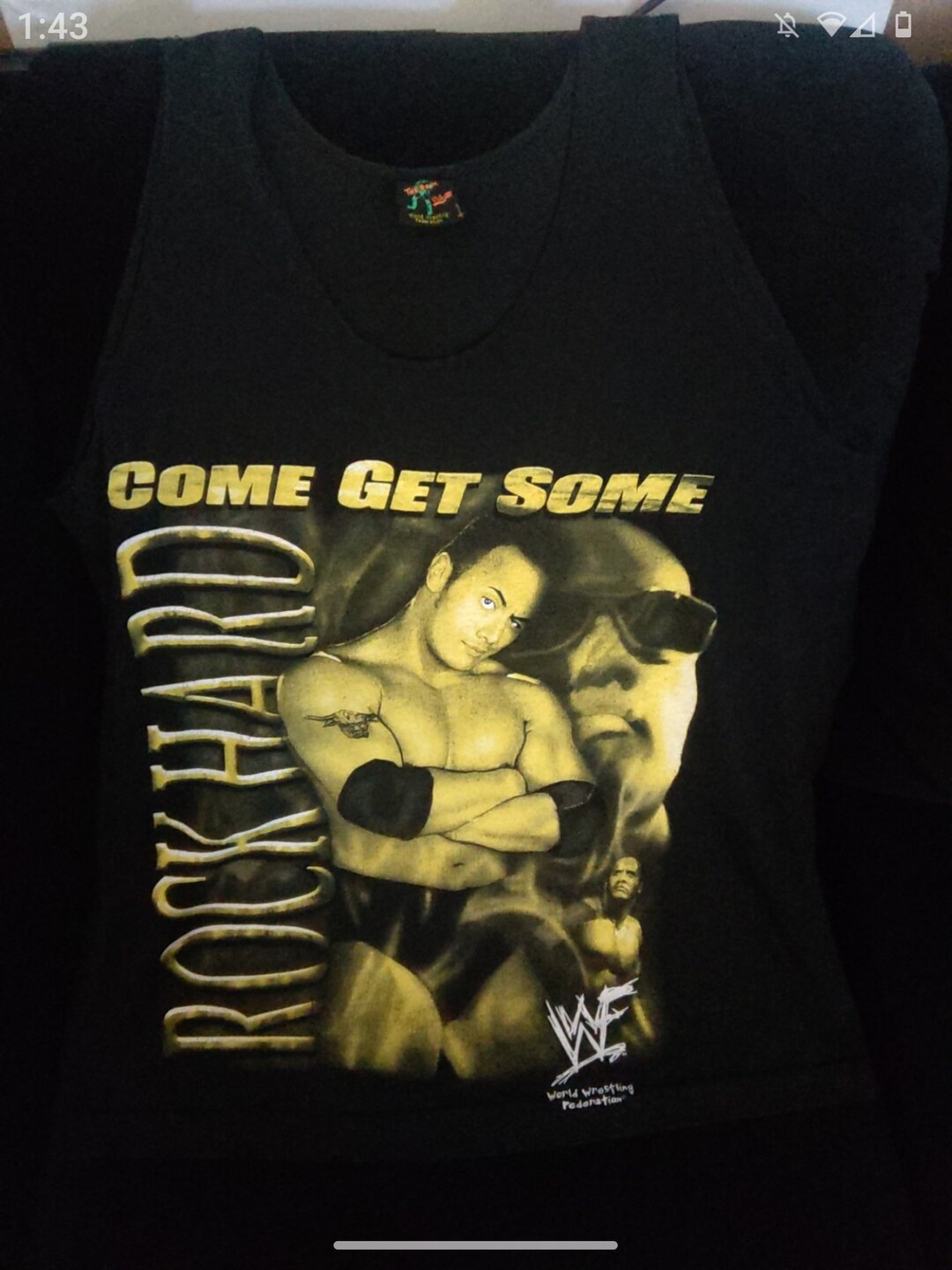 WWF 1998 Vintage Official the Rock Double Sided Mega Rare Tank Top ...