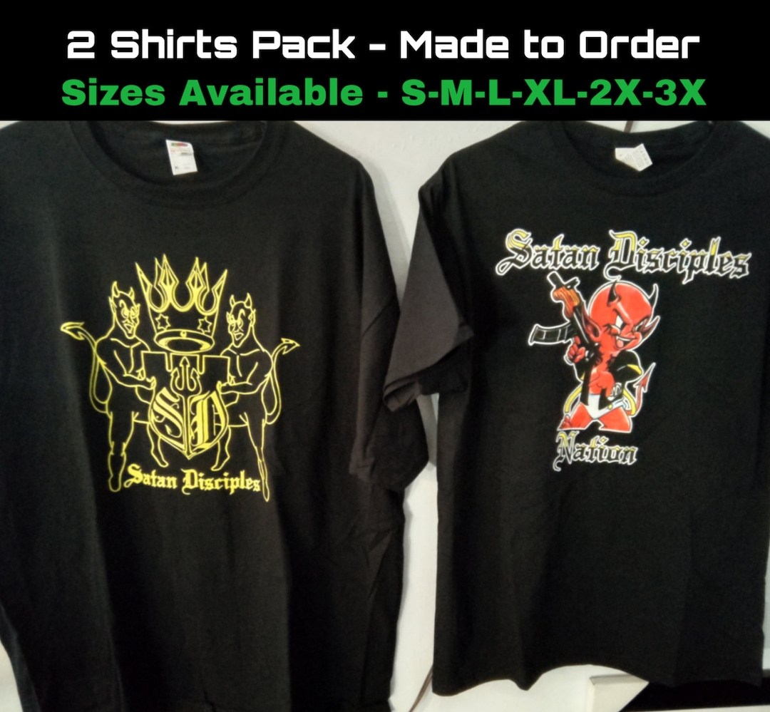 2 Satan Disciples Nation Shirts Package -sds -folks-chicago-sizes Made ...
