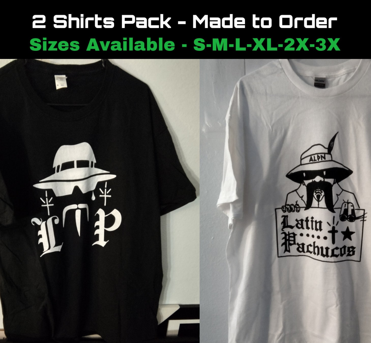 2 Latin Pachucos Nation Shirts Package - ALPN - People-chicago -sizes ...