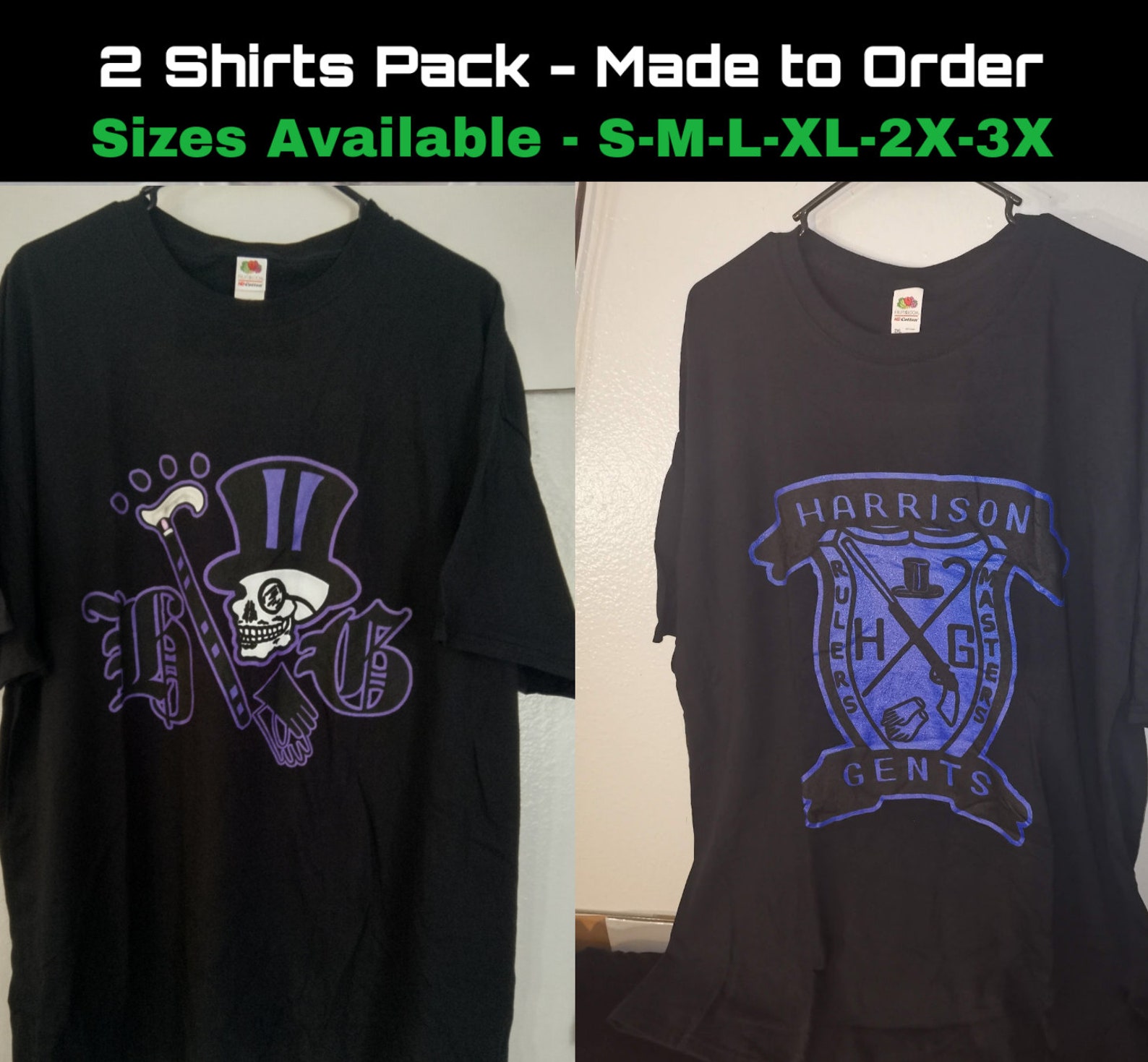 2 Almighty Harrison Gents Nation Shirts Package HG folks-chicago-sizes ...