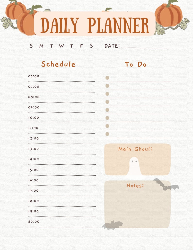 Cute Notes Fall Themed Digital Planner Daily Planner for - Etsy