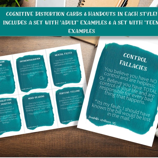 Cognitive Distortions Cards - Etsy