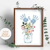 Mothers Day Craft Handprint Art Birthday Activity Floral Bouquet ...