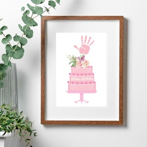 Handprint Art Craft for Kids, DIY Hand Print Baby Keepsake Printable ...