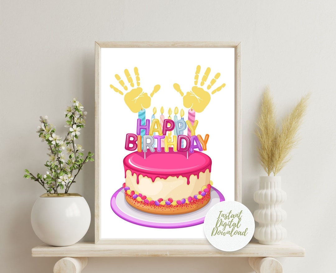 Handprint Art Craft for Kids, DIY Hand Print Baby Keepsake Printable ...