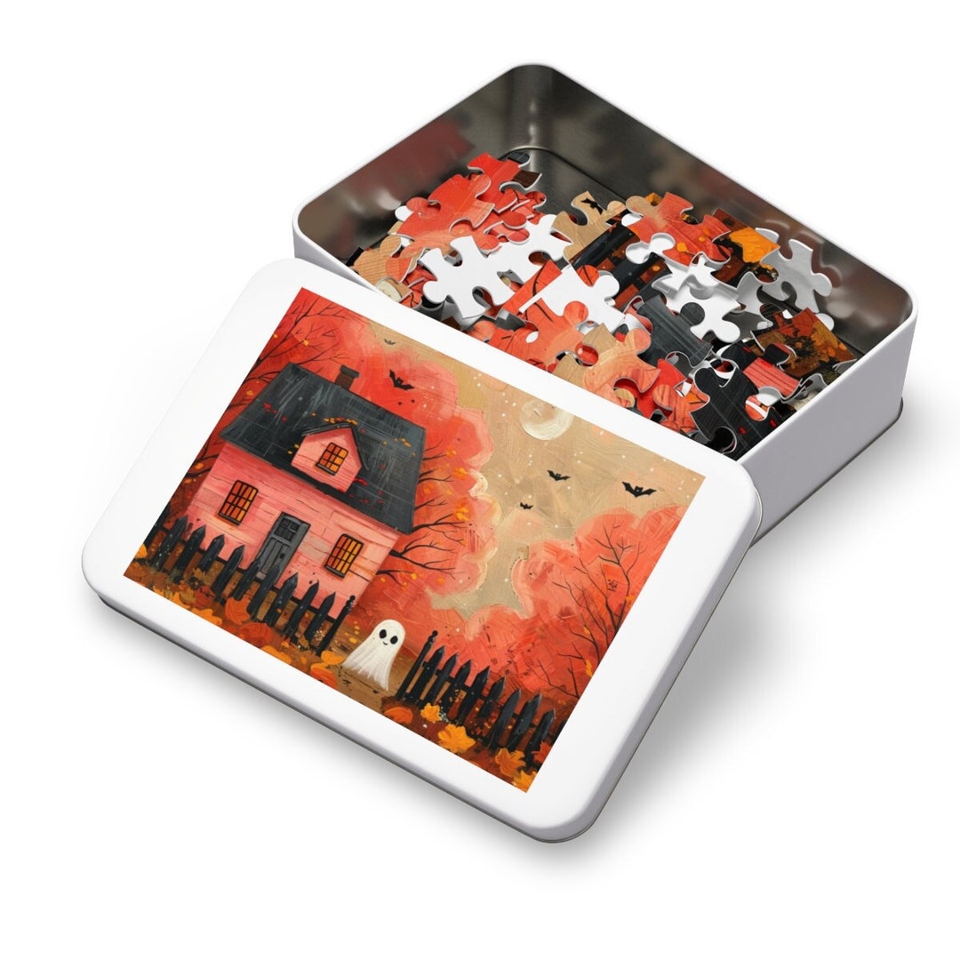 Ghost Jigsaw Puzzle for Halloween Ghost With Plant Painting Picture ...