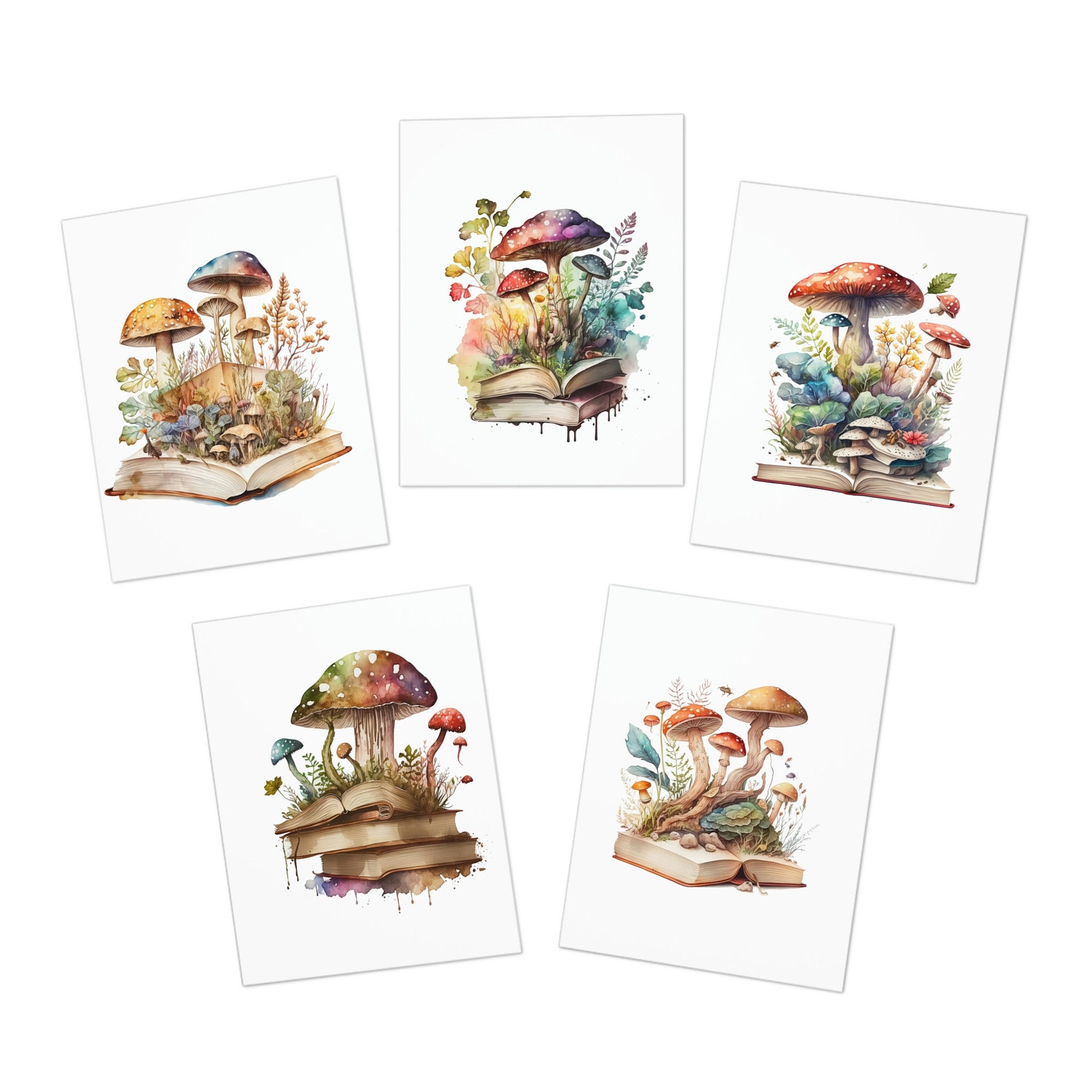 Mushroom Greeting Card Set for Nature Lovers Greeting Cards - Etsy