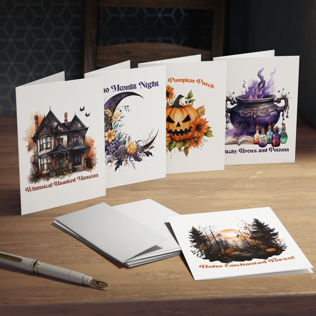 Halloween Greeting Card Set for Halloween Lovers, Greeting Cards ...