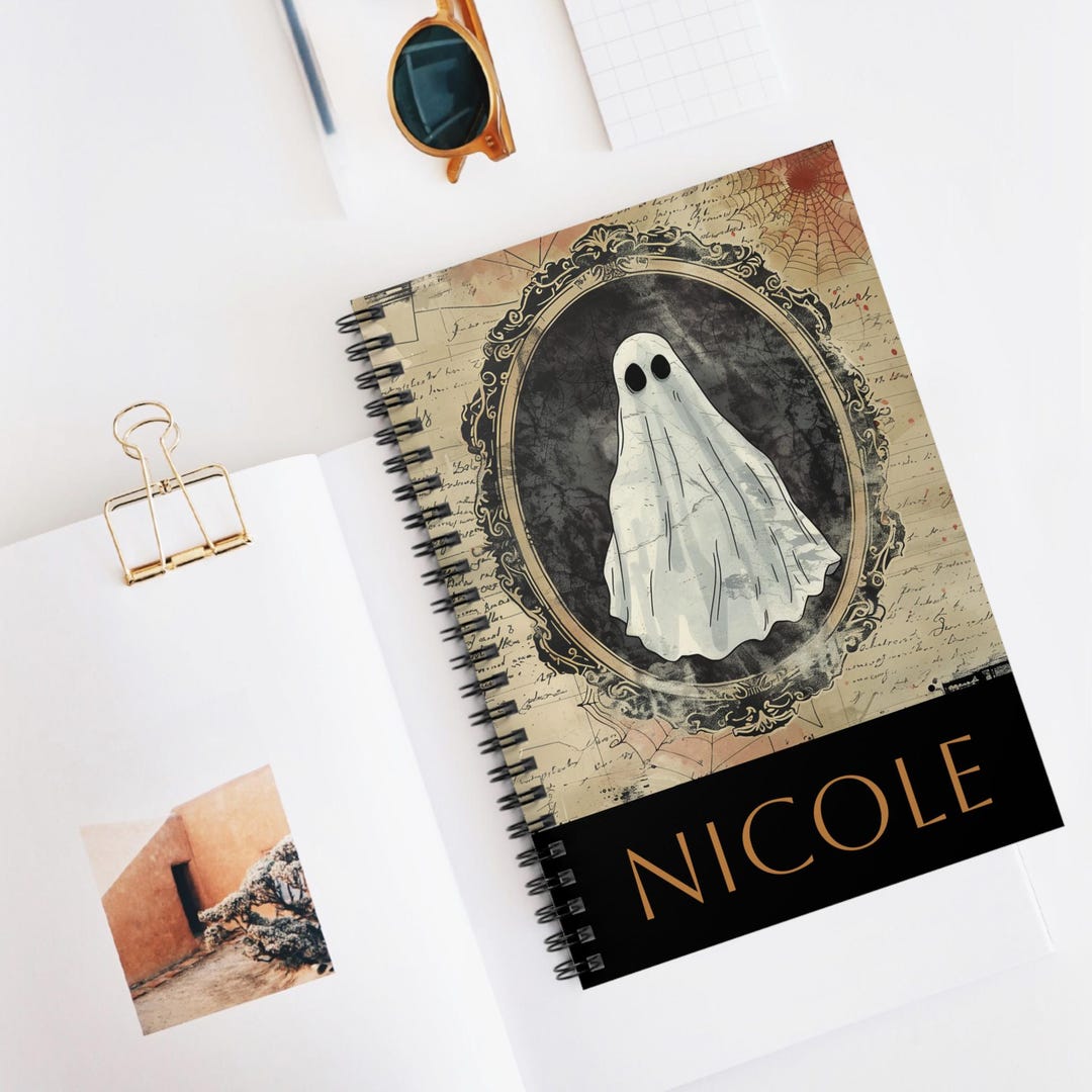 Spooky Ghosts Notebook With Name Halloween Decor Thank You Gift Teacher ...