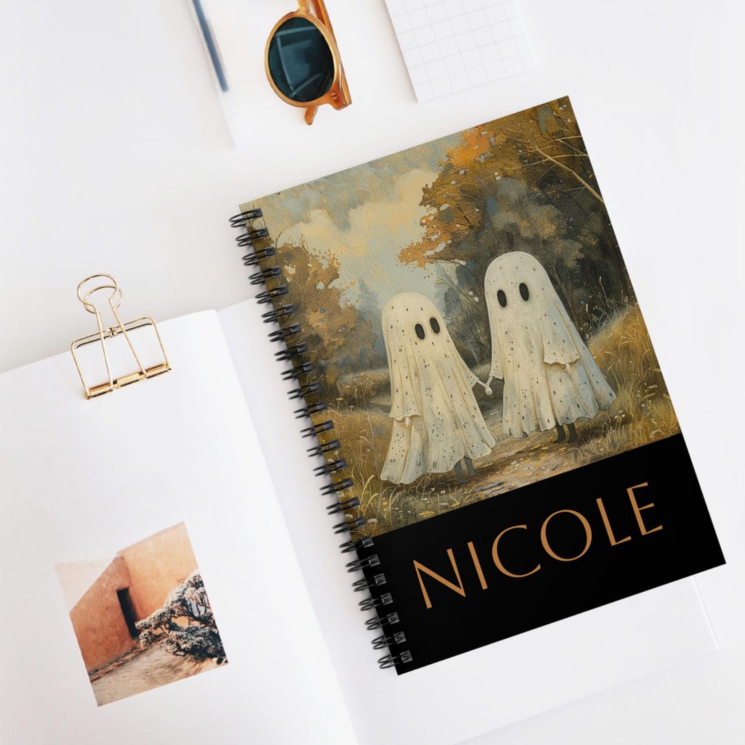 Spooky Ghosts Notebook With Name Halloween Decor Thank You Gift Teacher ...