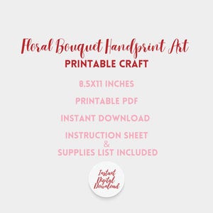 Floral Bouquet Handprint Art Craft for Toddlers, DIY Hand Print Baby ...
