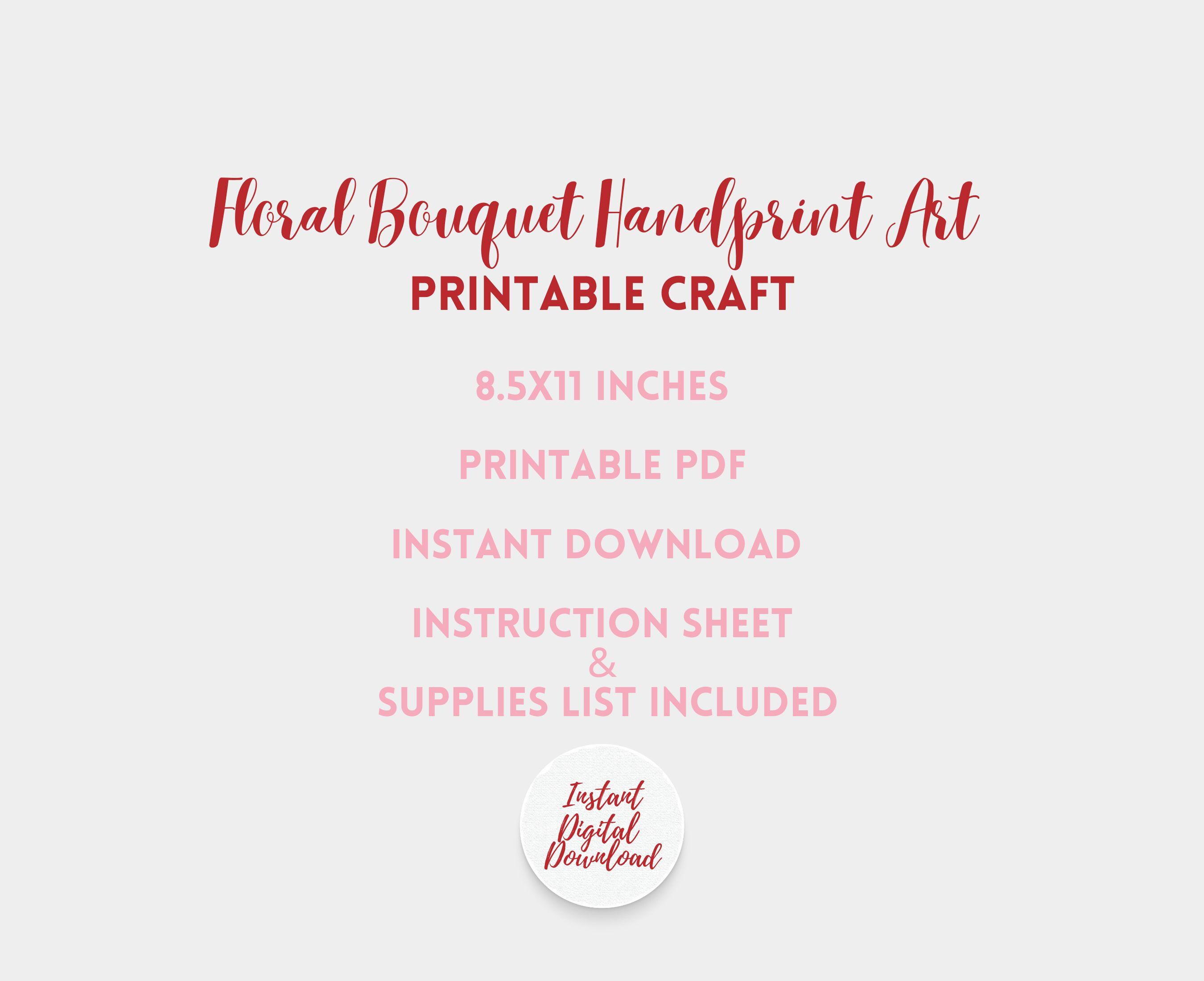 Floral Bouquet Handprint Art Craft for Toddlers, DIY Hand Print Baby ...