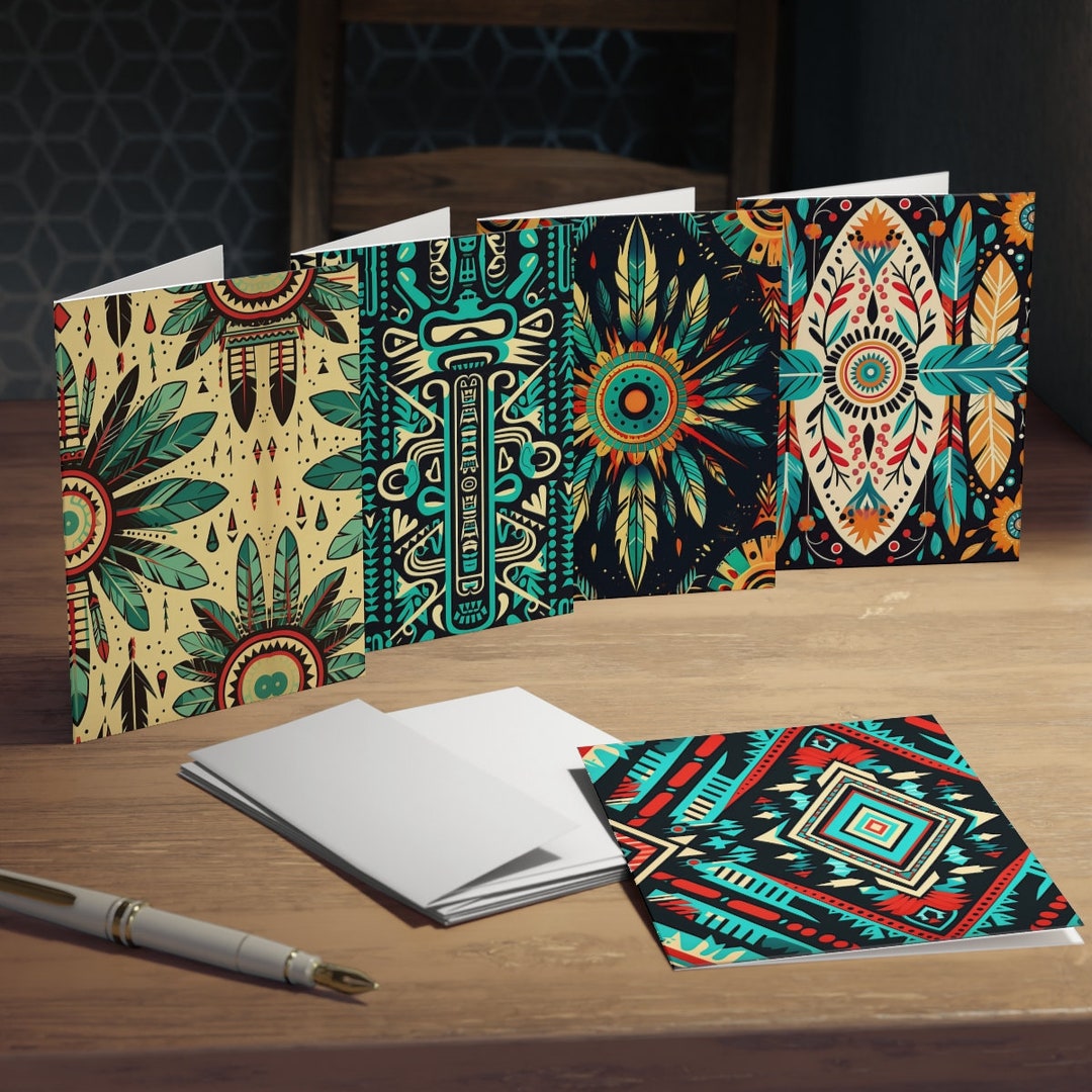 Native American Greeting Card Set, Native American Art Birthday Card ...