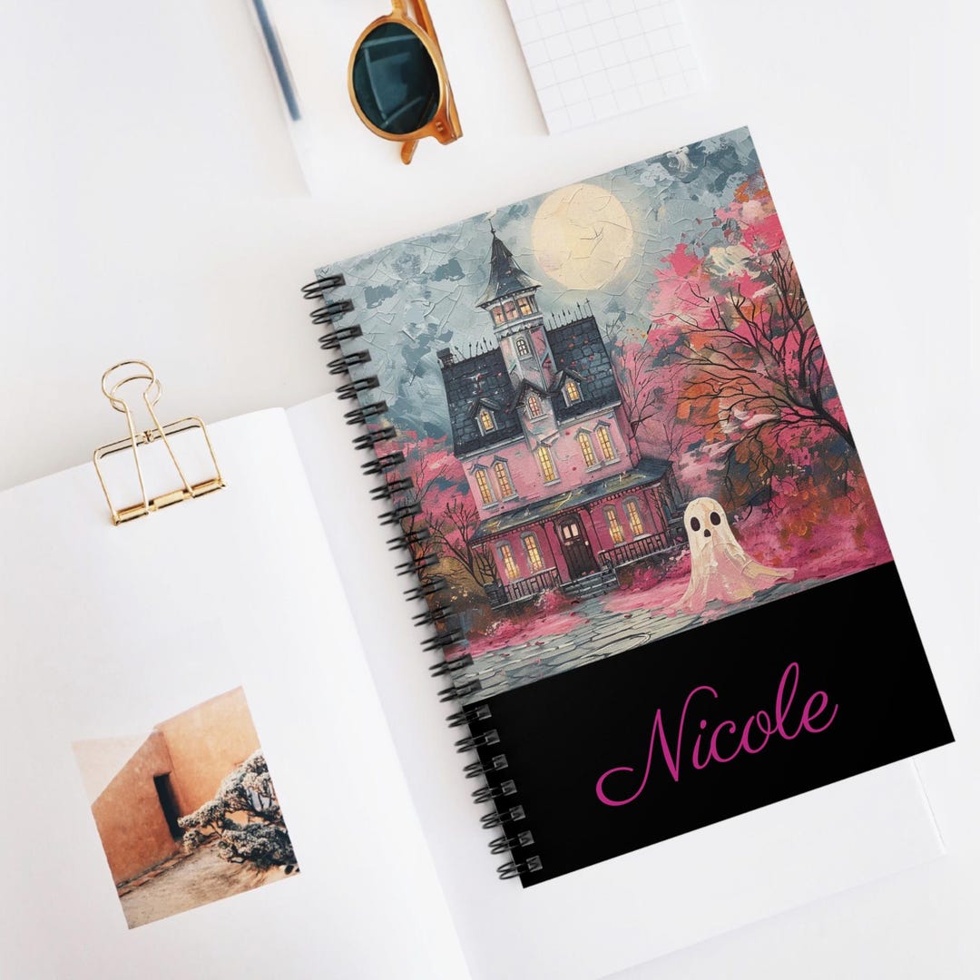 Spooky Ghosts Notebook With Name Halloween Decor Thank You Gift Teacher ...
