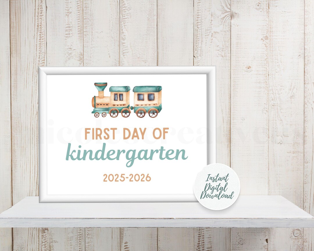 First Day of Kindergarten Sign, Printable School Photo Prop, Instant ...