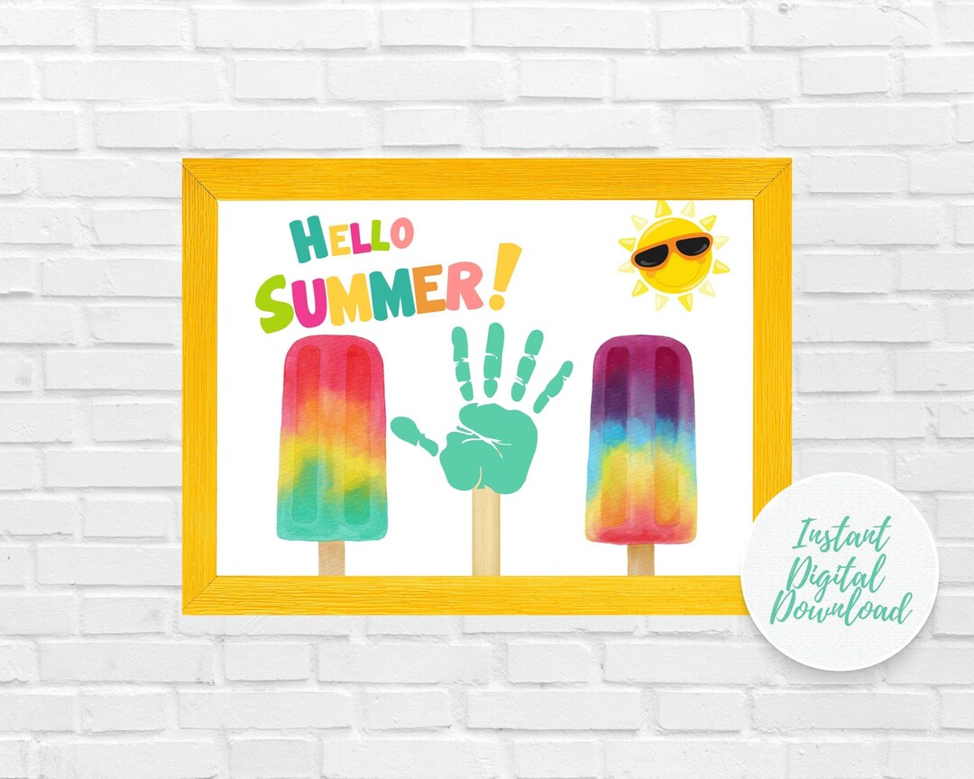 Summer Handprint Art Craft for Toddlers DIY Hand Print - Etsy