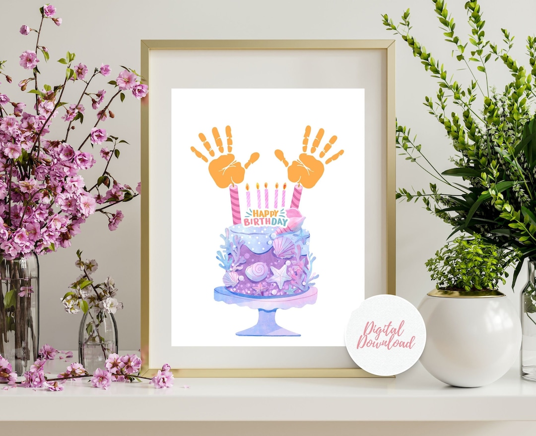 Handprint Art Craft for Kids, DIY Hand Print Baby Keepsake Printable ...