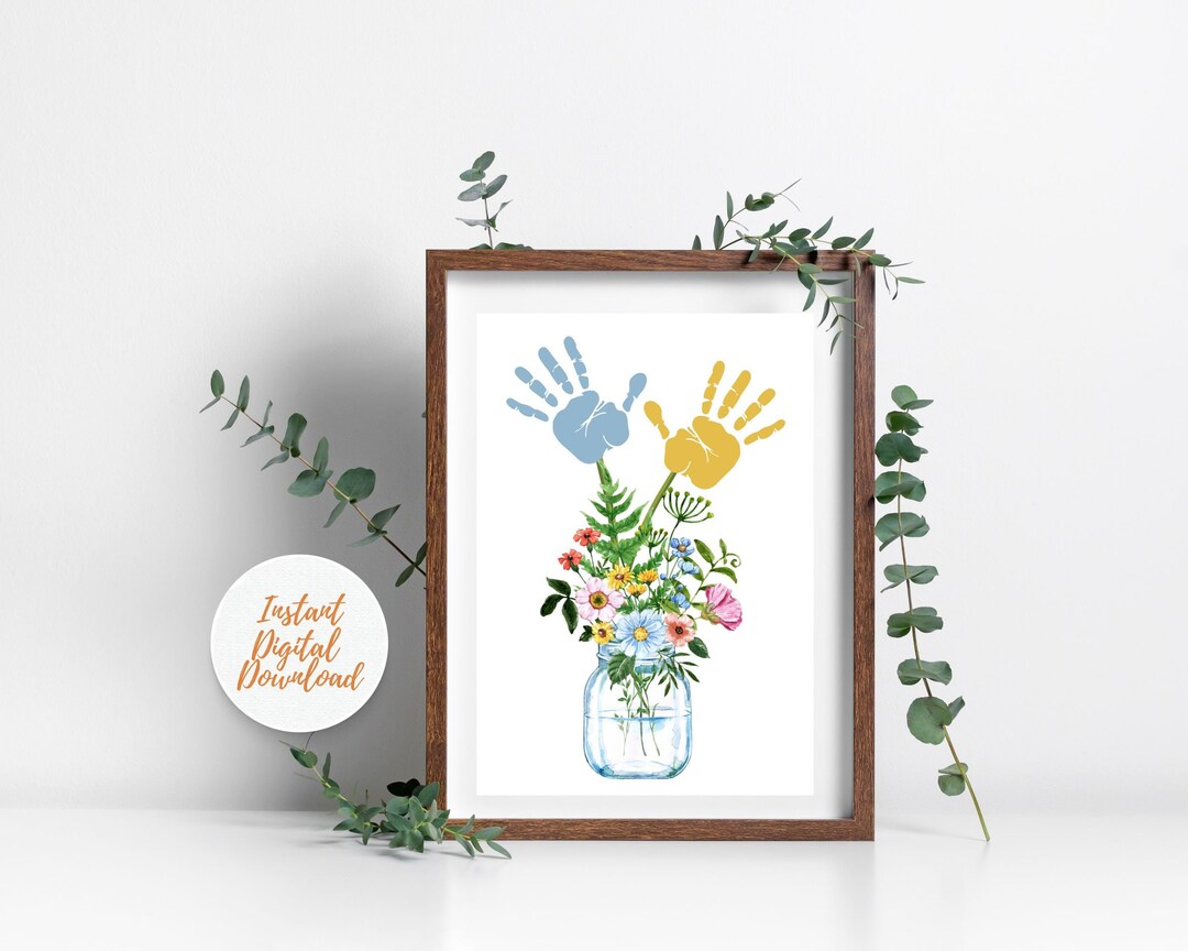 Handprint Flower Bouquet Art: Teacher Appreciation Gift (instant ...