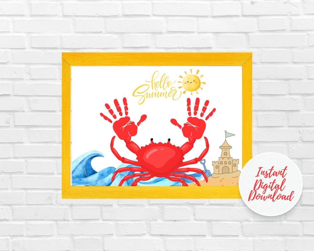 Summer Handprint Art Craft for Toddlers, DIY Hand Print Template Baby ...