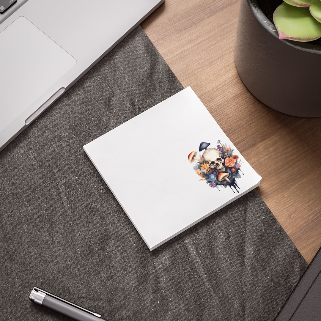 Mushroom Sticky Note, Skeleton Post-it Note Pads, Cute Skeleton Sticky ...