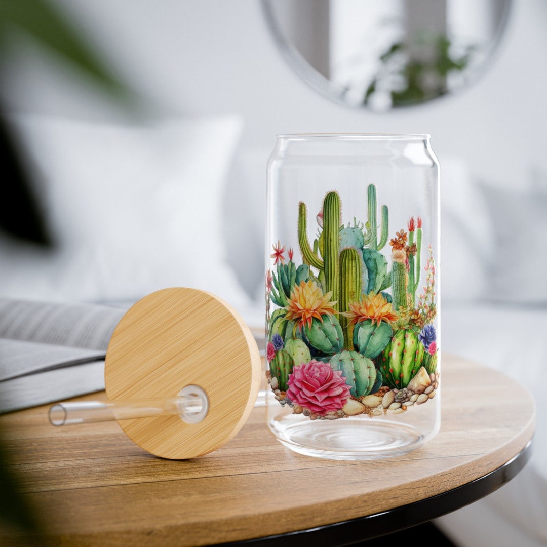 Cute Iced Coffee Cup, Cactus Iced Coffee Tumbler for Plant Lover Desert ...