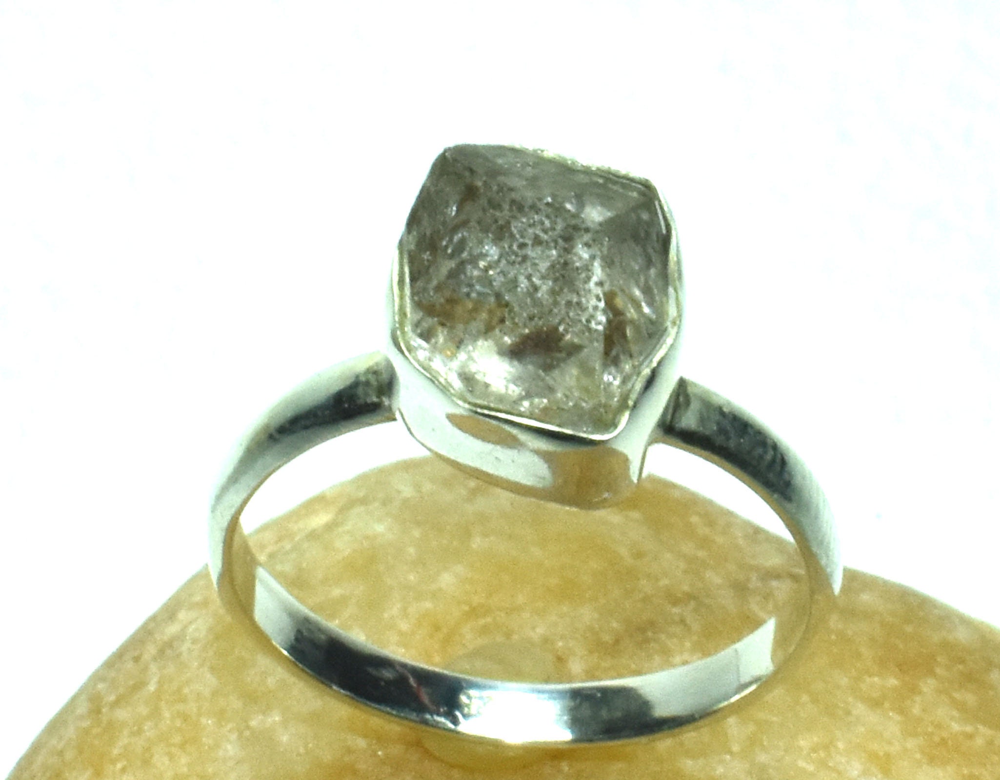 Natural Herkimer Diamond Ring Raw Herkimer Diamond Crystal - Etsy
