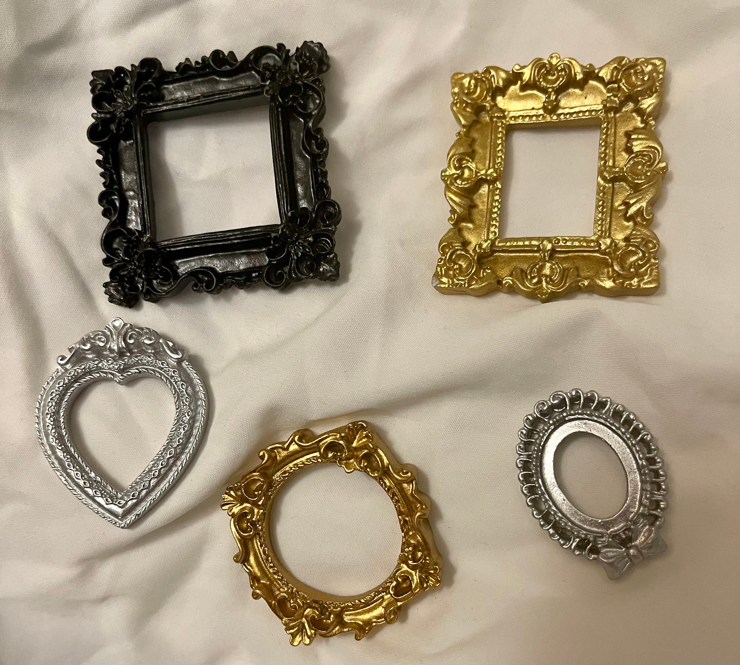 5 Miniature Picture Frames for Use in Dollhouses or Crafts, Victorian ...
