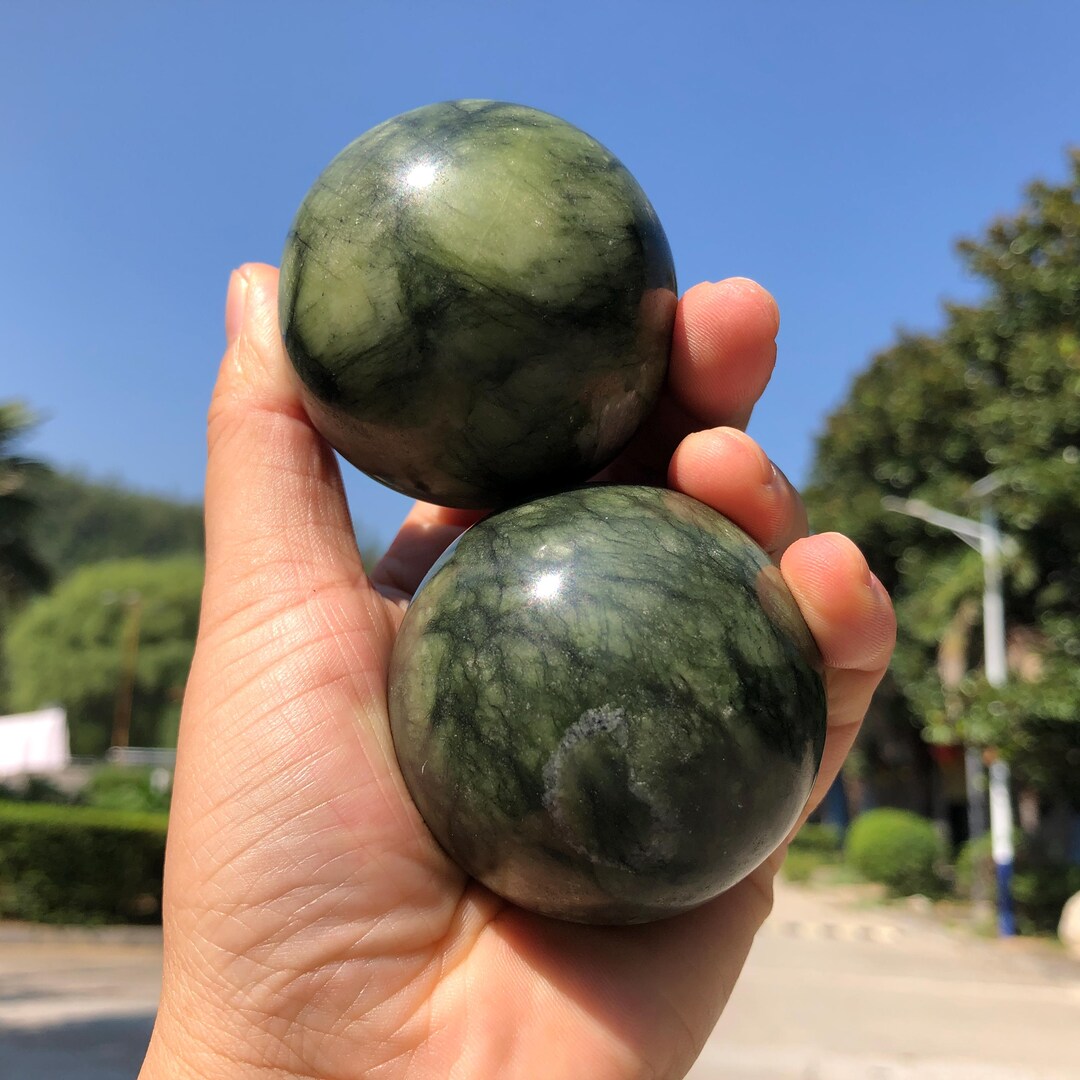 Natural Green Jade Ball, Crystal Sphere, Quartz Crystal Ball, Crystal ...