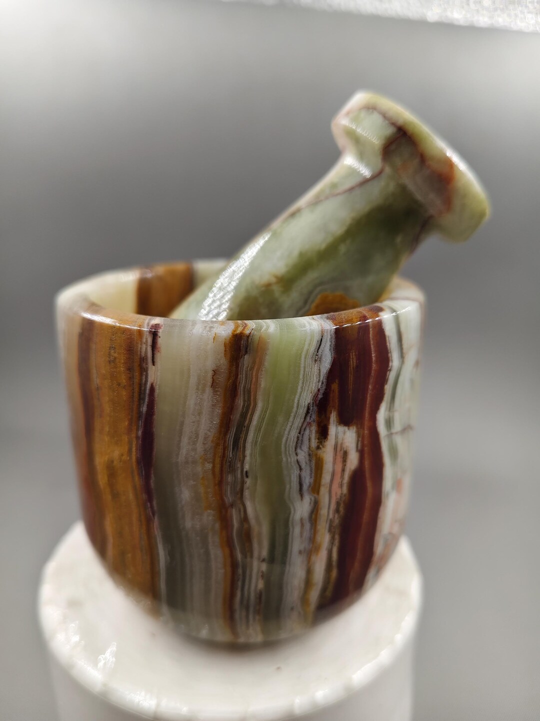 Mortar and Pestle, Afghanistan Nephrite Jade Garlic Herb Grinder ...