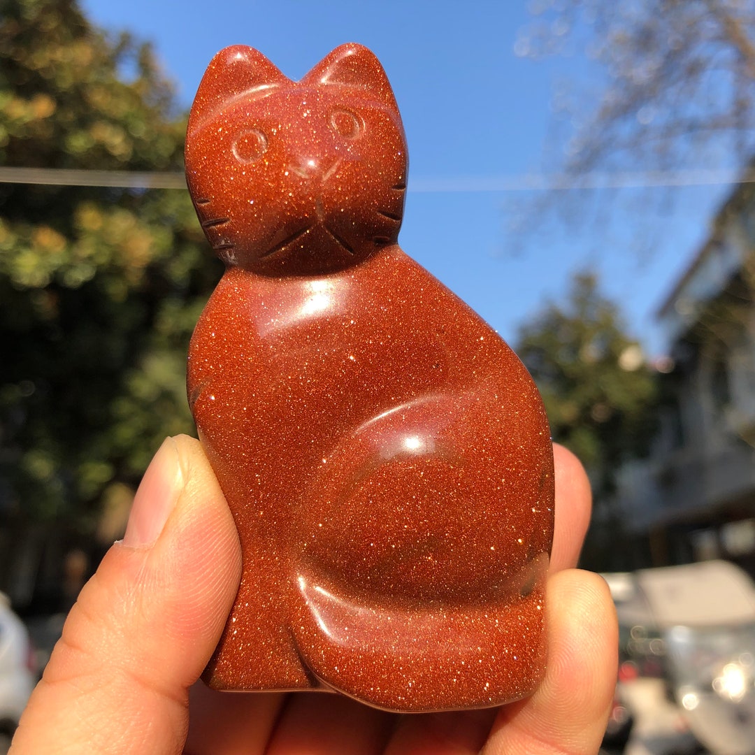 Nice Nephrite Stone Carved Jade Cat Sculpture Healing Natural Crystal ...