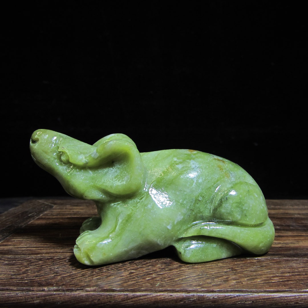 Nice Nephrite Stone Carved Jade Rat Sculpture Mouse Statue, Natural ...