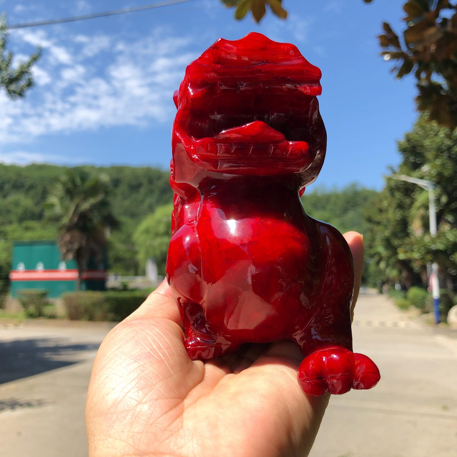 Pair of Red Jade Feng Shui Pi Yao/pi Xiu Statue for Wealth Good Luck ...