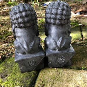 Blue Stone Fu Foo Dogs Guardian Lion Statues, Pair of Beijing Lions ...
