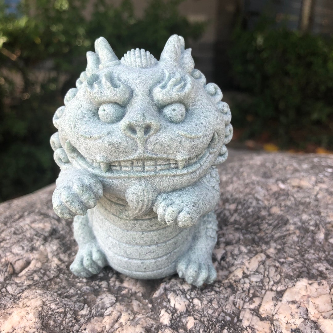 Retro Sandstone Rocks Pixiu Piyao Feng Shui Fu Foo Dog Lion Animal ...
