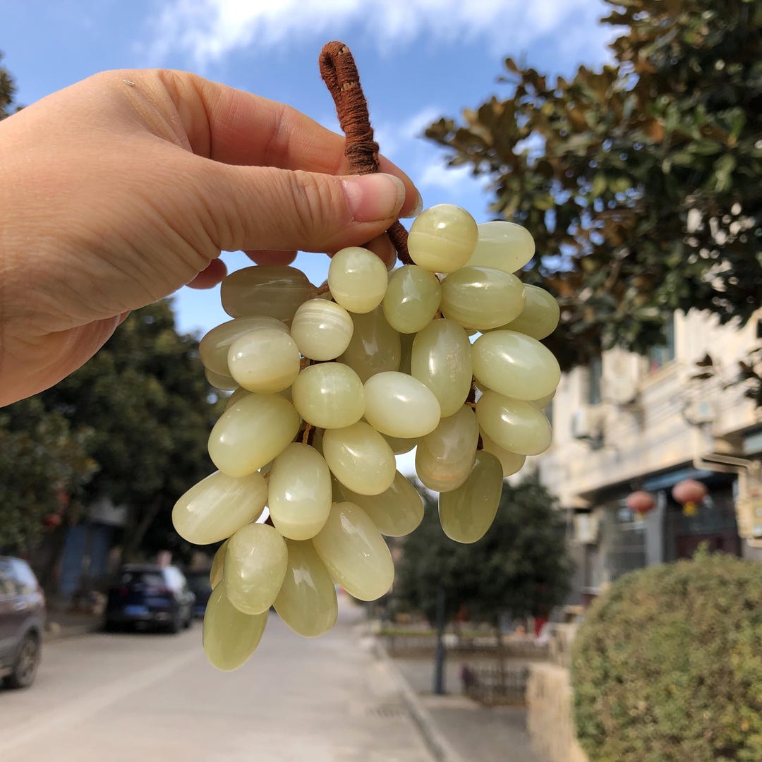 Green Decorative Stone Grape, Natural Marble Grape, Reiki Crystal, Onyx ...