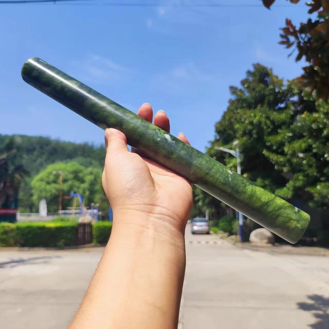 30CM Green Jade Carved Cake Rolling Pin Icing Tool Sugarcraft ...