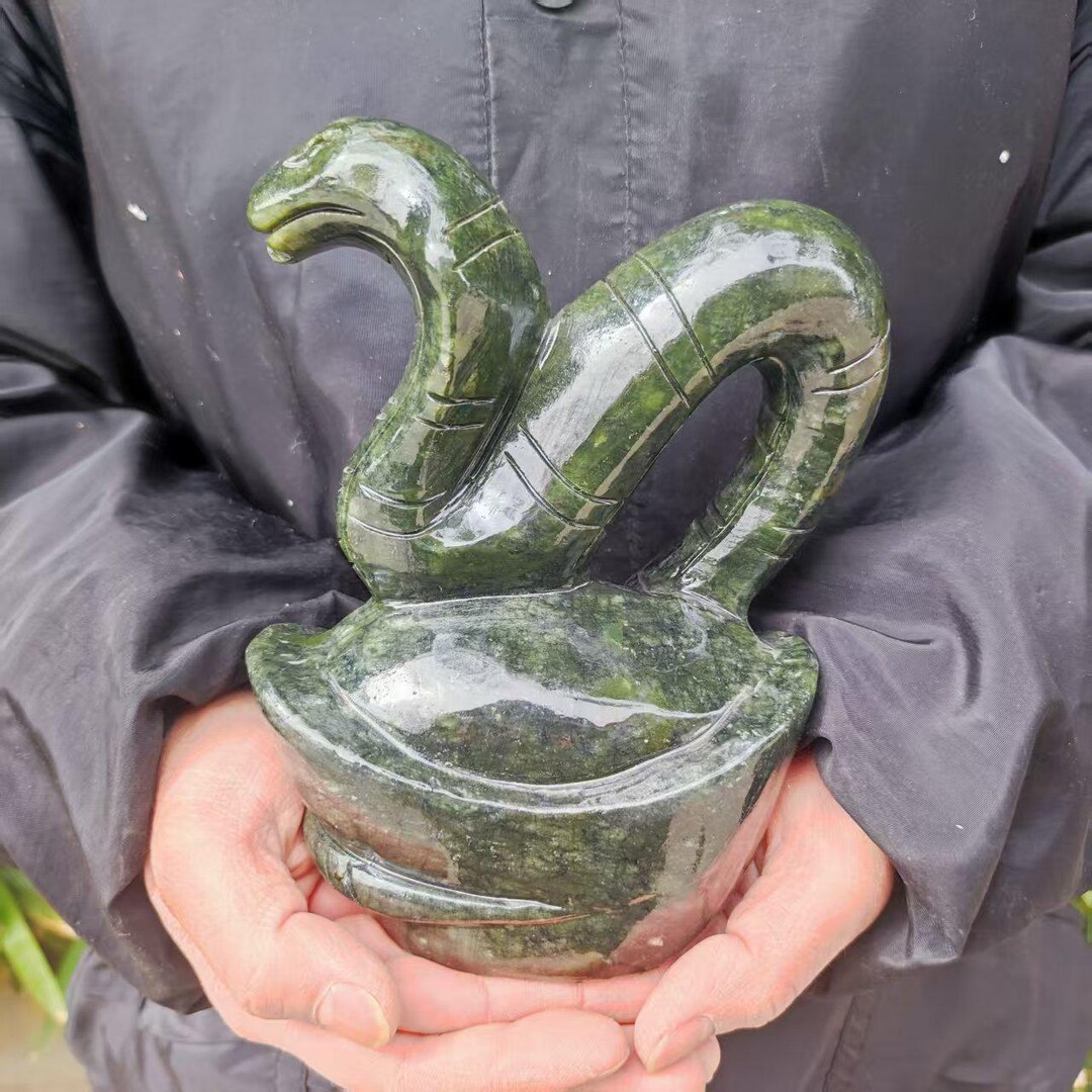 Natura Jade Carved Snake Chinese Zodiac Snake, 2025 Year of Snake ...