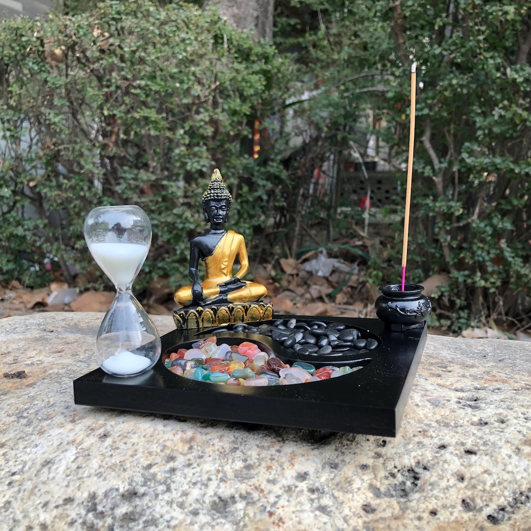 Set of 6, Buddha Meditation Zen Garden Kit, Taiji Yin Yang Sand Garden ...
