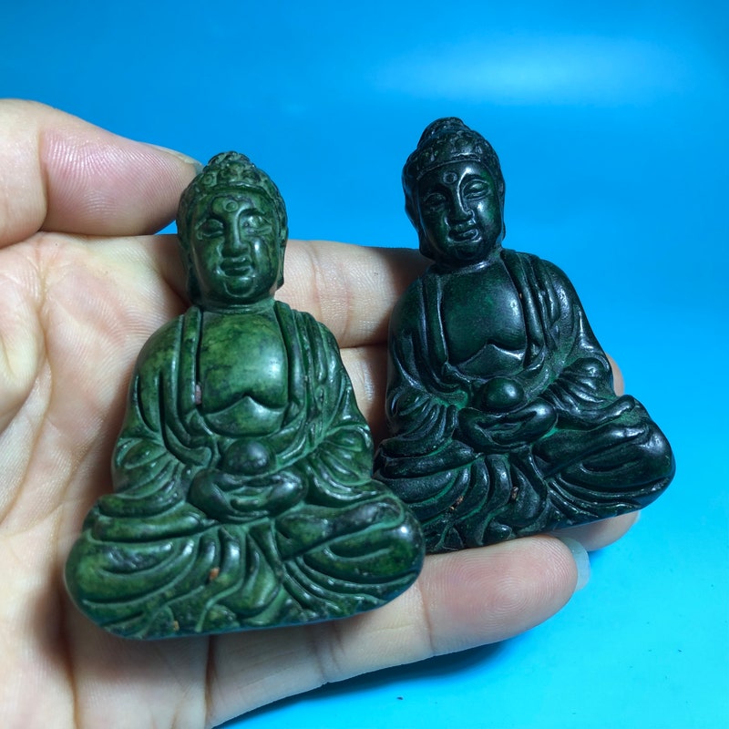 Carved Jade Buddha Statue - Etsy