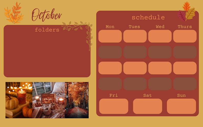 Editable October Desktop Wallpaper Organizer, Monthly Desktop Wallpaper ...