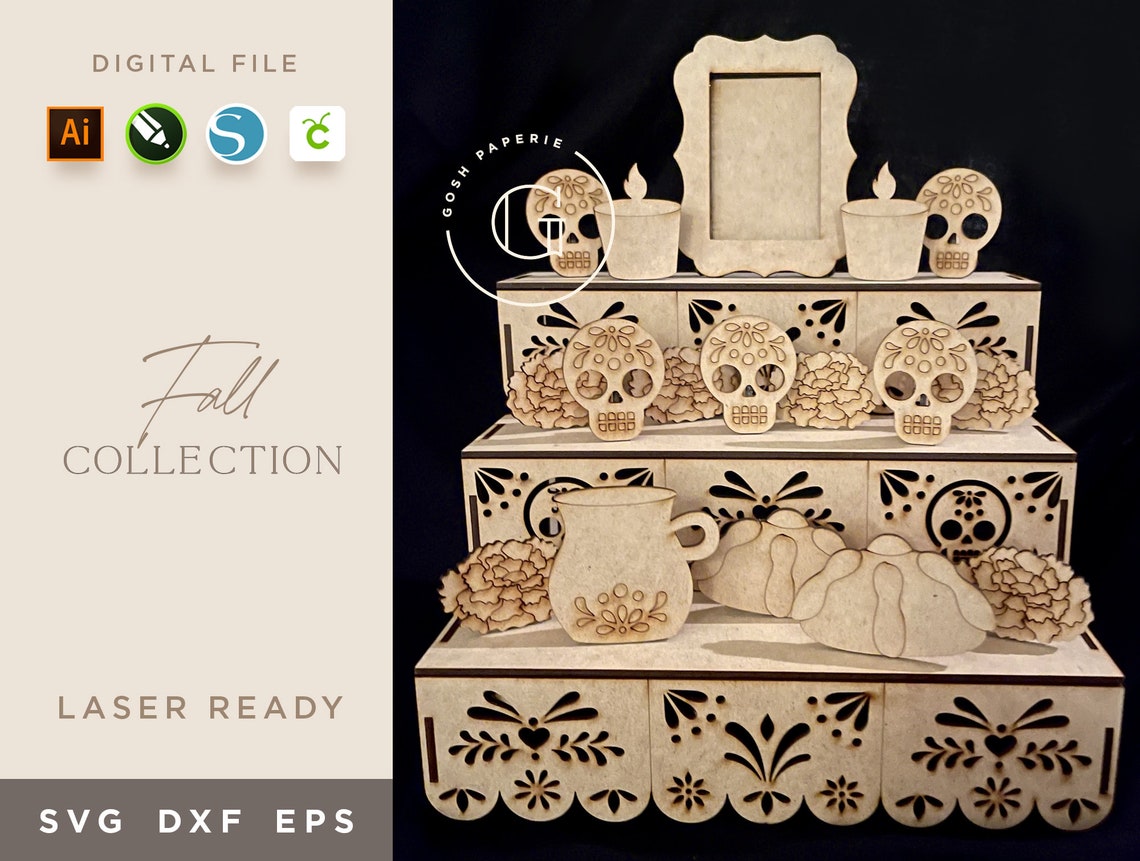 Altar De Muertos SVG, Cut File, Dia De Los Muertos, Papel Picado, Laser ...