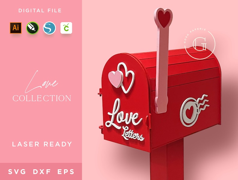 Valentines Mailbox SVG, Cut File, Love Mailbox, Valentines Day, Love ...