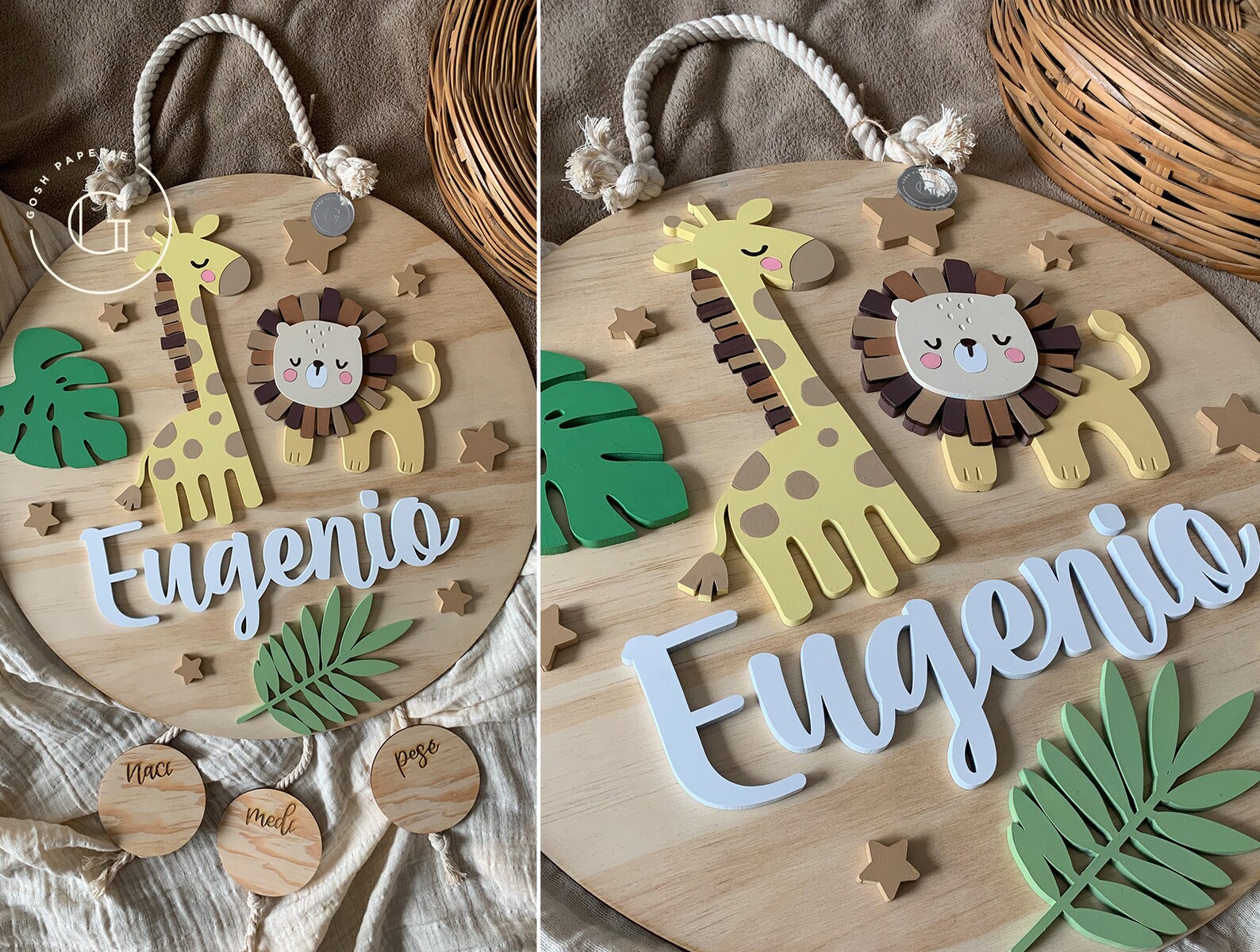 Baby Sign, Safari Baby Animals Sign, SVG, Laser Cut, Birth Announcement ...
